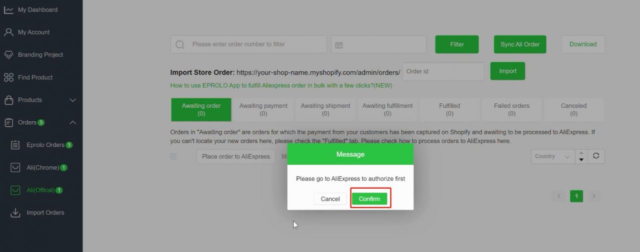 How to use EPROLO to fulfill AliExpress product orders in bulk?
